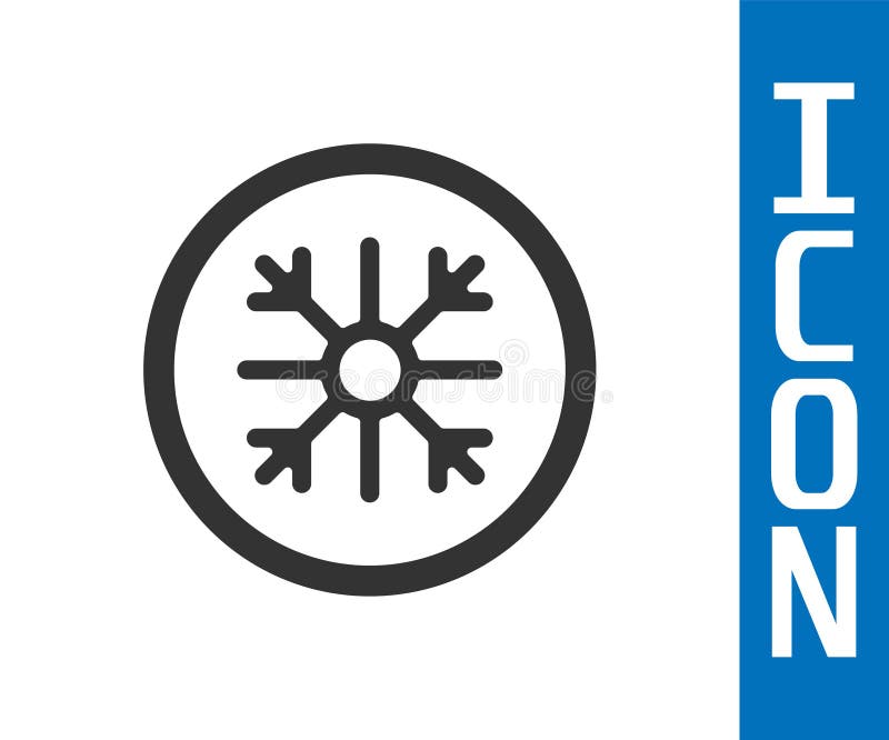 Grey Snowflake Icon Isolated on Grey Background. Square Glass Panels ...