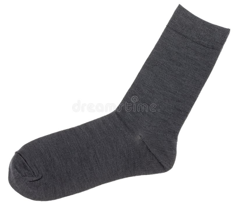 Grey Sock Isolated on White Stock Image - Image of basic, socks: 197774945