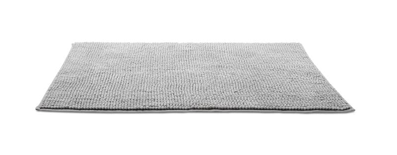 Grey Soft Bath Mat Isolated on White Stock Image - Image of design ...