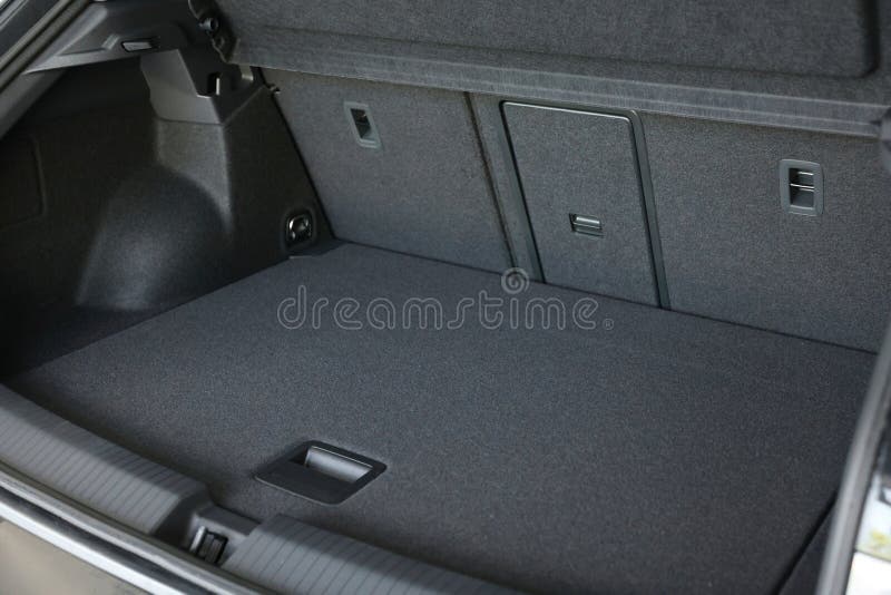 Grey Soft Car Boot Liner Mat in Trunk of Auto Stock Photo - Image of ...