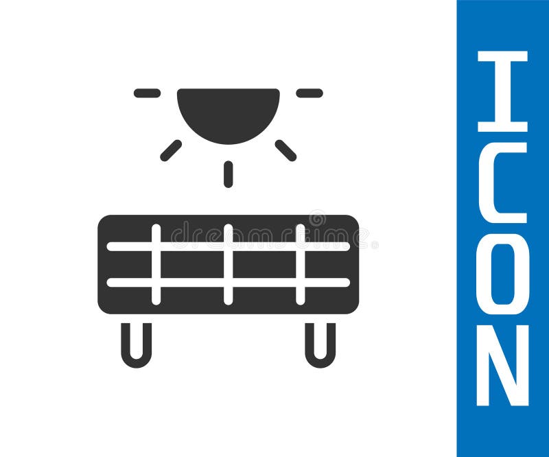 Grey Solar Energy Panel Icon Isolated on White Background. Vector Stock ...