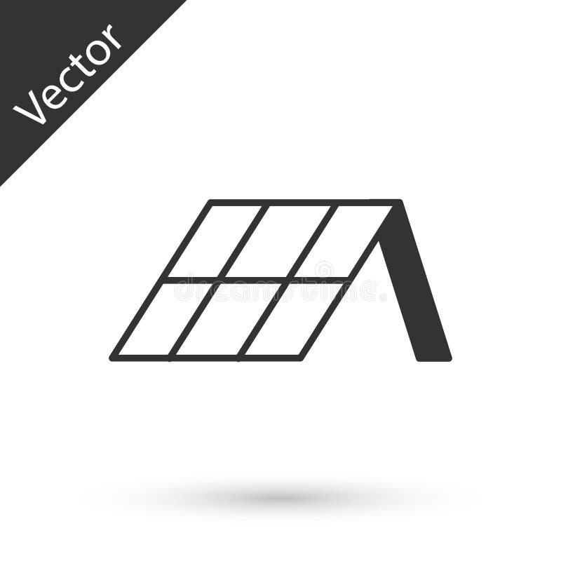 Grey Solar Energy Panel Icon Isolated on White Background. Vector Stock ...