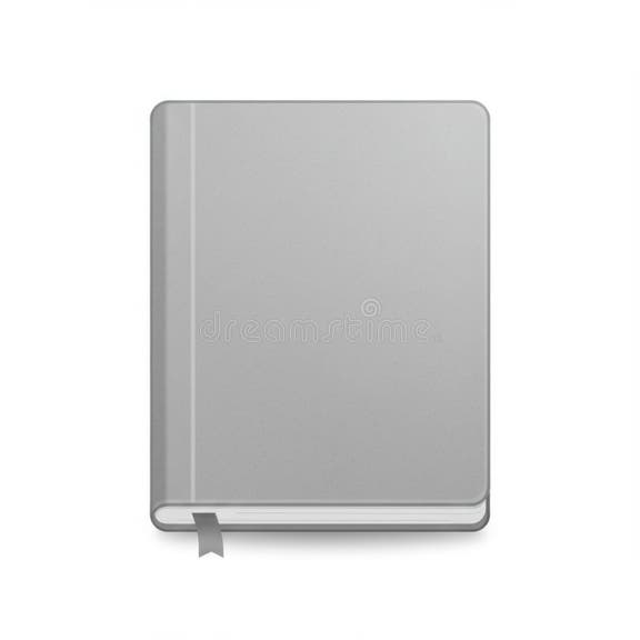 Grey Speckled Notebook with Bookmark on White Background Stock ...