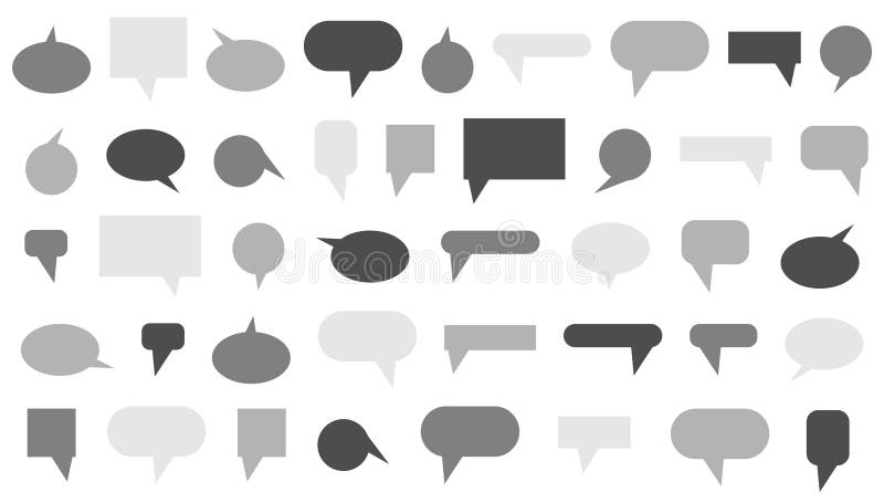 Grey Speech Box Set, Vector Illustration Stock Vector - Illustration of ...