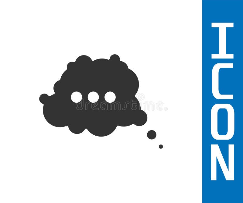 Grey Speech Bubble Chat Icon Isolated on White Background. Message Icon ...