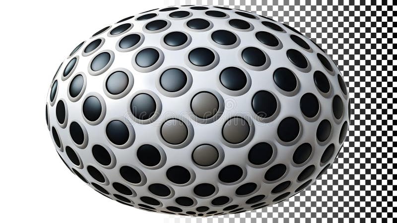 Grey Sphere with Dots, Abstract 3D Shape, Modern Design Element ...