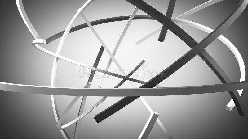 Grey Sphere Shape with Rings 3D Render Stock Illustration ...