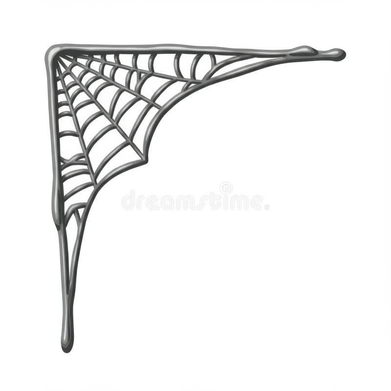 Grey Spiderweb Corner Design Stock Illustration - Illustration of ...
