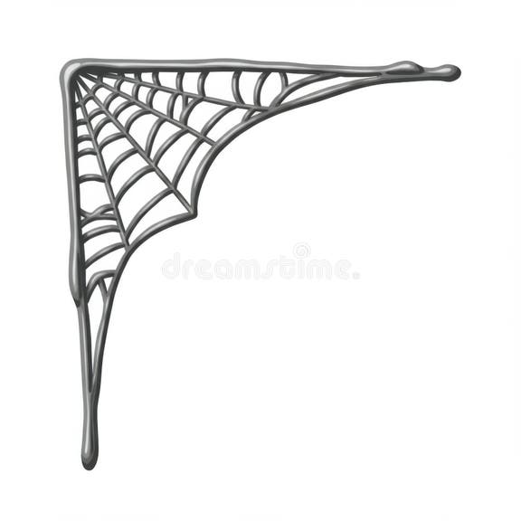 Grey Spiderweb Corner Design Stock Illustration - Illustration of ...