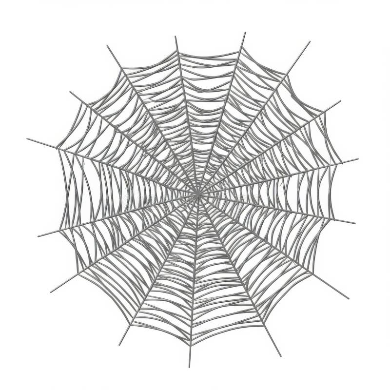 Grey Spiderweb Illustration on White Background Stock Illustration ...