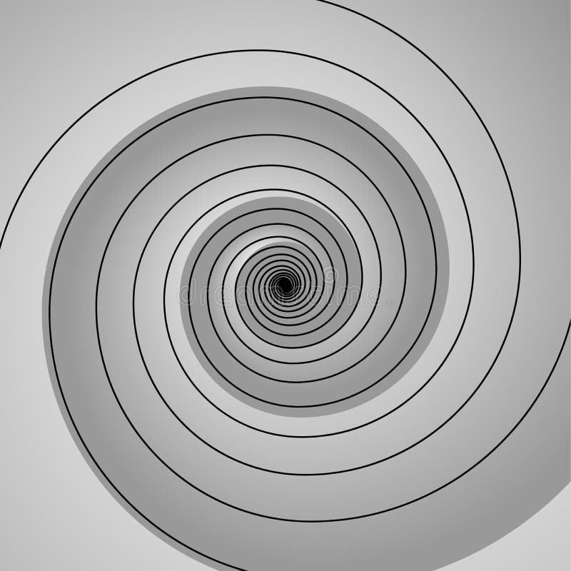 Grey Spiral Swirl with Shadow Stock Vector - Illustration of burst ...