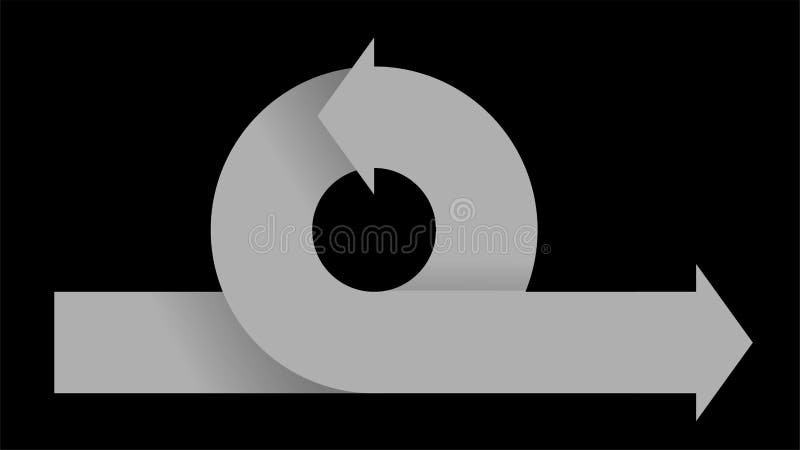 Grey Spiral Twisted Arrow Icon. Process Flow Scheme. Concept Vector ...