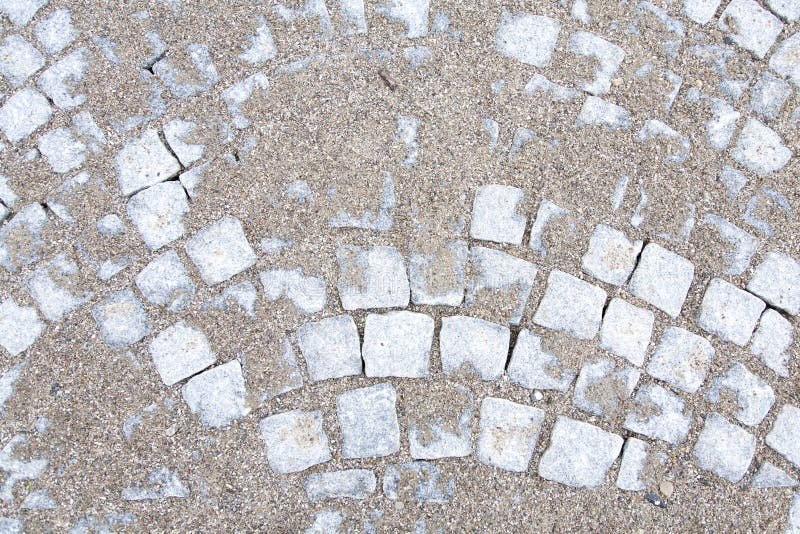 Grey Bricks on the Ground in Round Pattern Stock Image - Image of ...