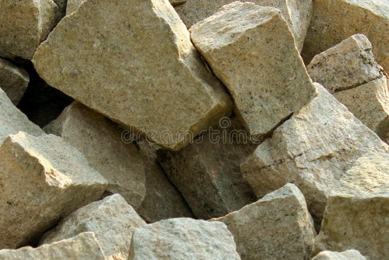A Pile of Grey Square Stones. Stock Image - Image of grit, freestone ...