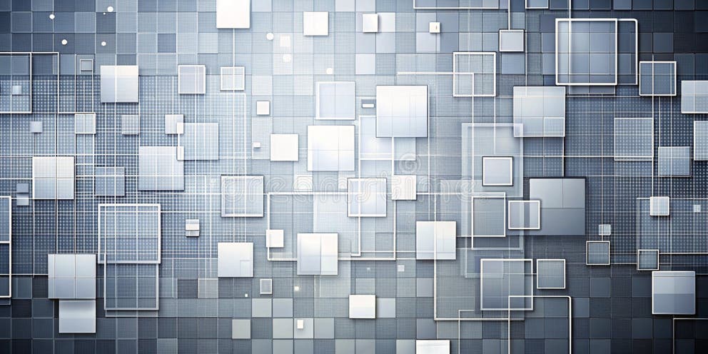 Grey Squares Abstract Tech Pattern Background for Futuristic Design ...