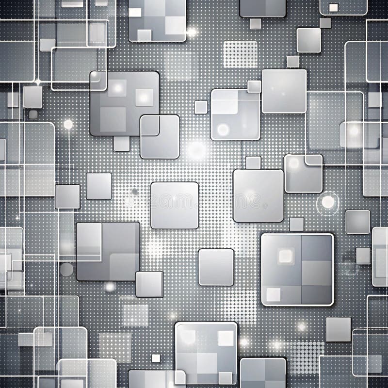 Grey Squares Abstract Tech Pattern Background for Futuristic Design ...