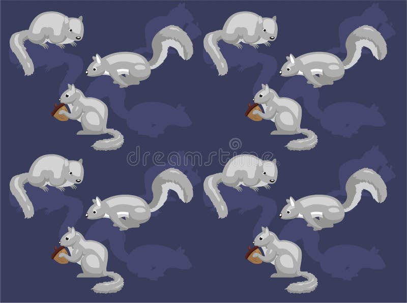 Grey Squirrel Cartoon Character Blue Seamless Wallpaper Background ...