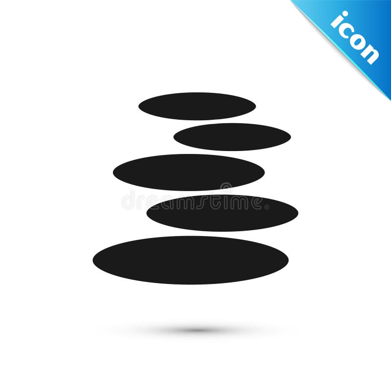 Grey Stack Hot Stones Icon Isolated on White Background. Spa Salon ...