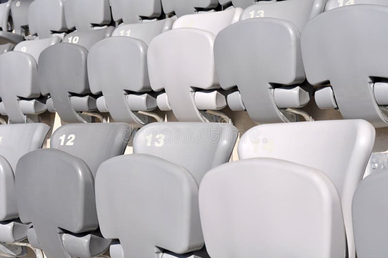Grey stadium seats stock image. Image of field, outdoor - 24881393