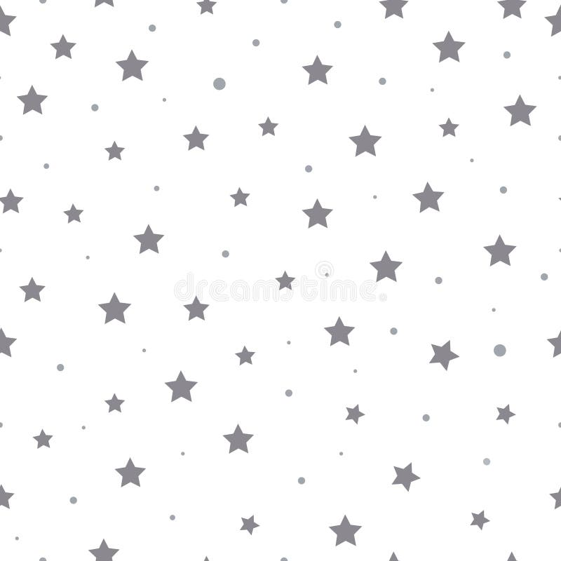 Grey Stars and Dots Seamless Fabric Pattern Stock Vector - Illustration ...