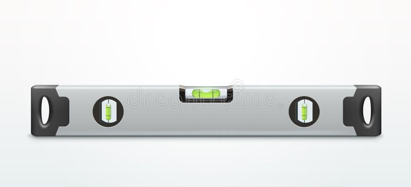 Grey Steel Spirit Level Tool on White Stock Vector - Illustration of ...