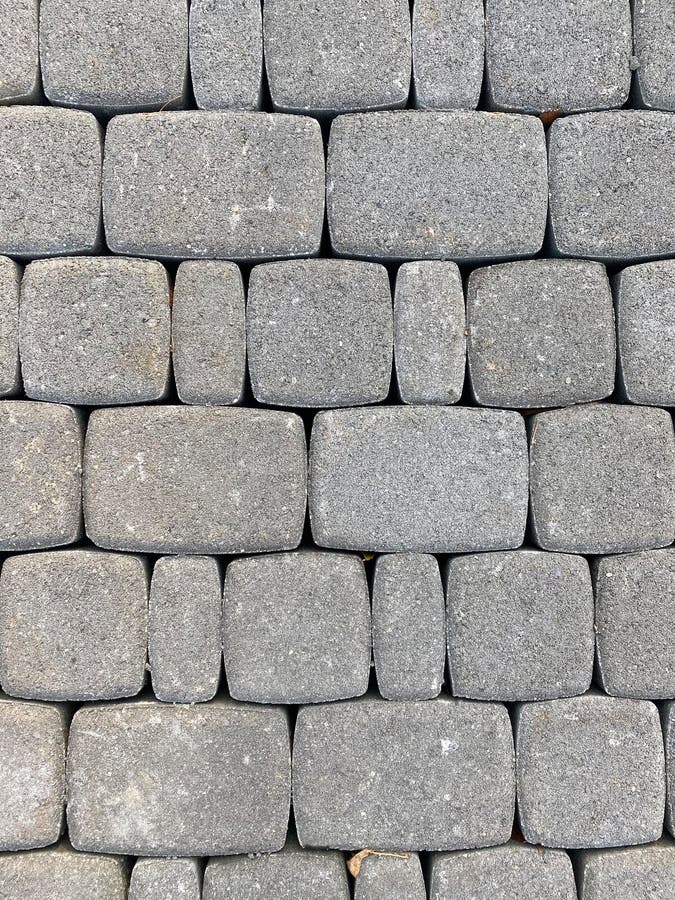 Grey Stone Blocks Close Up. Texture of Brick Wall, Road or Pavement ...