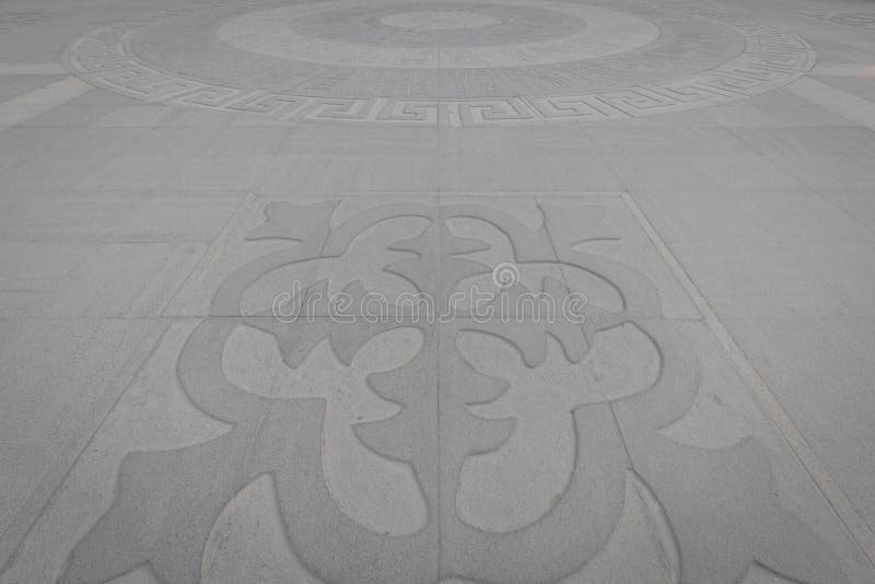 Grey Stone Brick Floor and Stone Carving Pattern Stock Photo - Image of ...