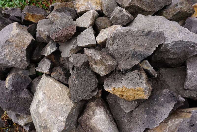 Grey Stone for Building Foundation. Rock Stone Stock Photo - Image of ...