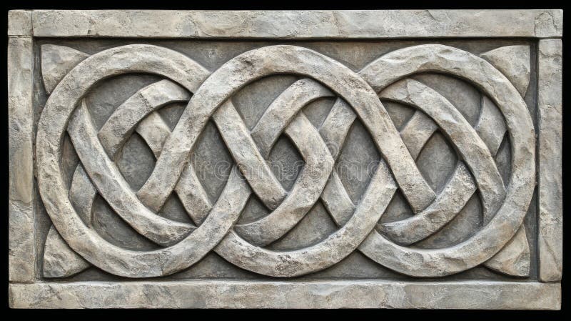 Grey Stone Celtic Knot Pattern Wall Relief Stock Illustration ...