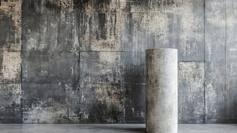 Grey Stone Column Against Textured Wall Stock Illustration ...