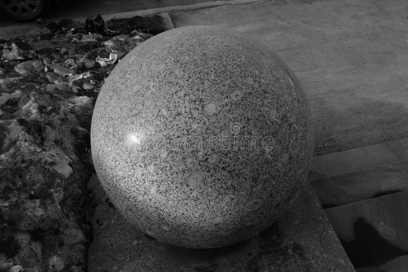 Grey stone sphere stock photo. Image of surface, rock - 131772938