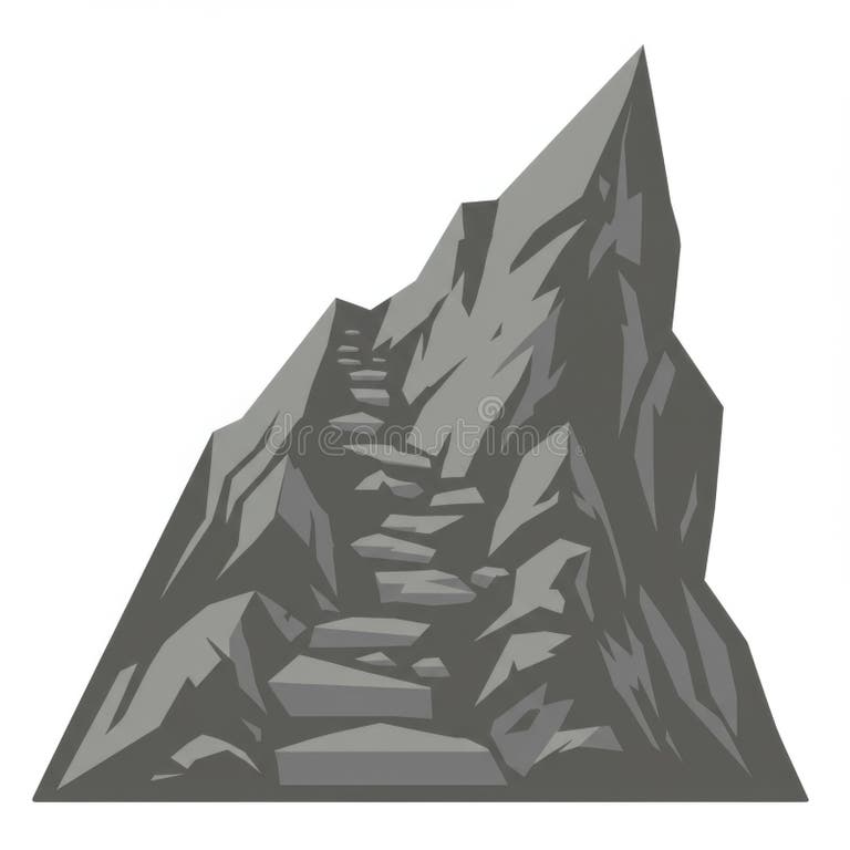 Grey Stone Mountain Steps Path Illustration Stock Illustration ...