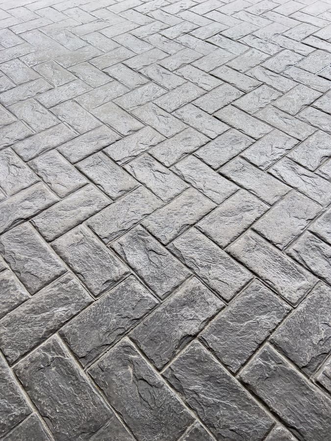 Grey Stone Pavement Texture with Herringbone Pattern Stock Photo ...