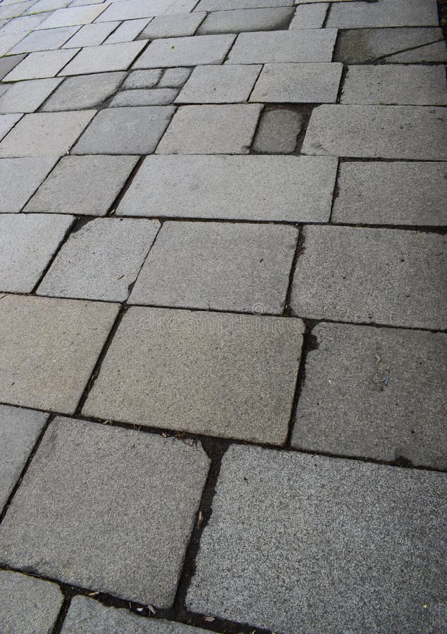 Grey Stone Paving, Portrait Oriented Slant Perspective View Stock Image ...