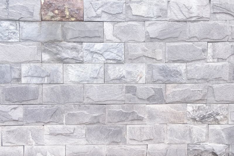 Grey Stone Plate Decorative on Wall Background Stock Image - Image of ...