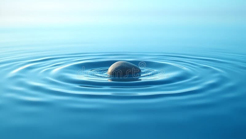 Grey Stone Ripples in Calm Blue Water Stock Photo - Image of balance ...