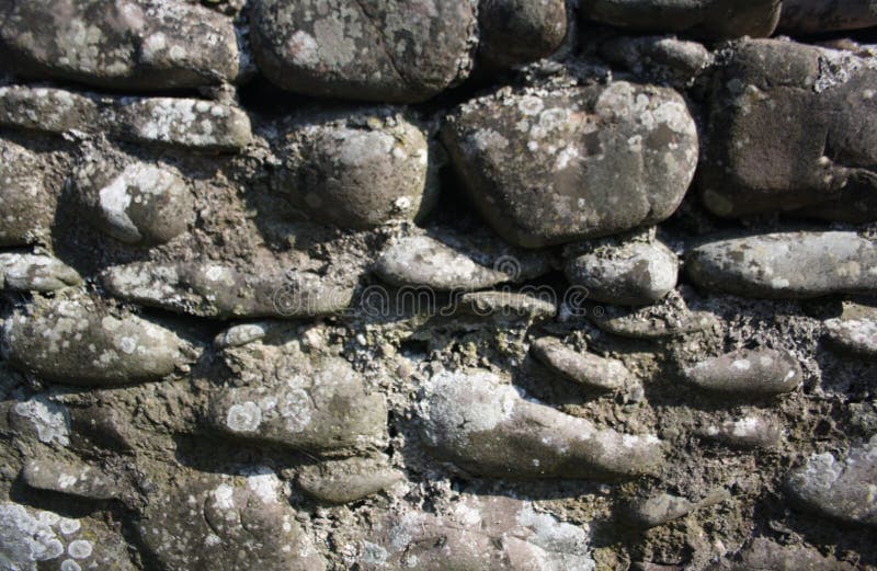 Grey Stone Wall with Mixed Sized Stones Stock Image - Image of ...