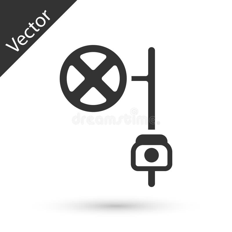 Grey Stop Sign with Camera Icon Isolated on White Background. Traffic ...