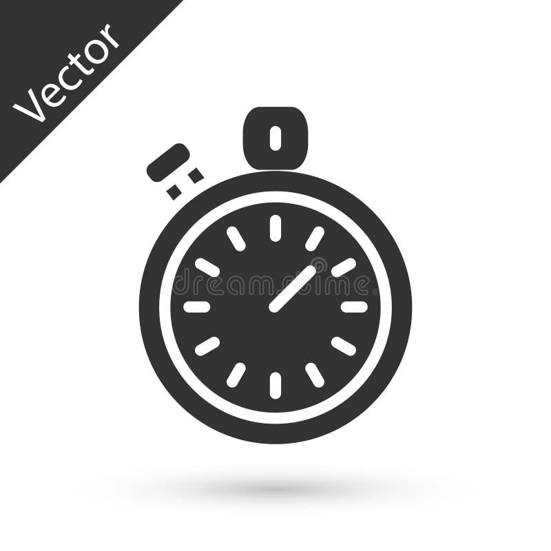 Grey Stopwatch Icon Isolated Seamless Pattern on Black Background. Time ...