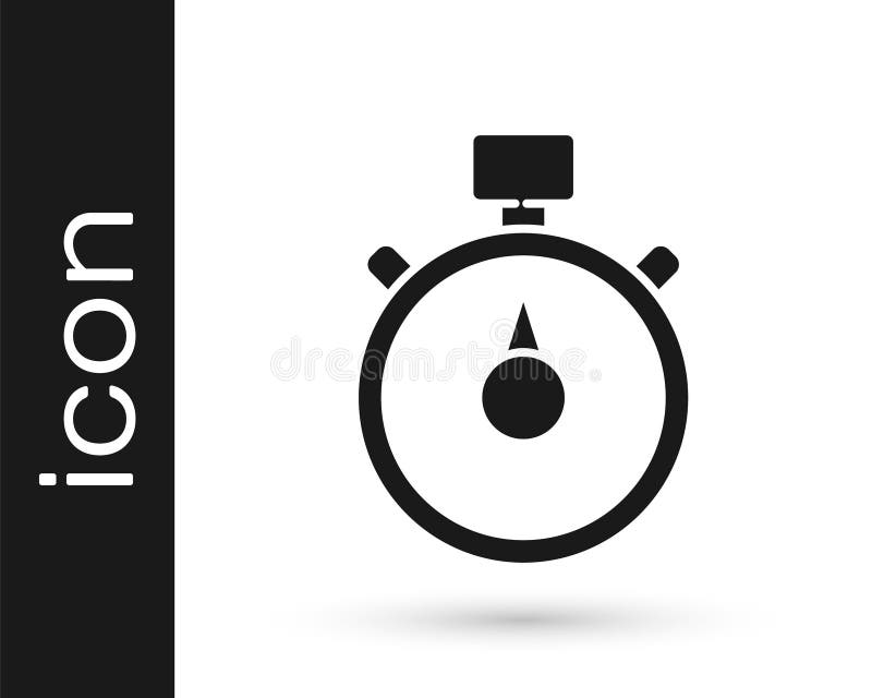 Grey Stopwatch Icon Isolated on White Background. Time Timer Sign ...