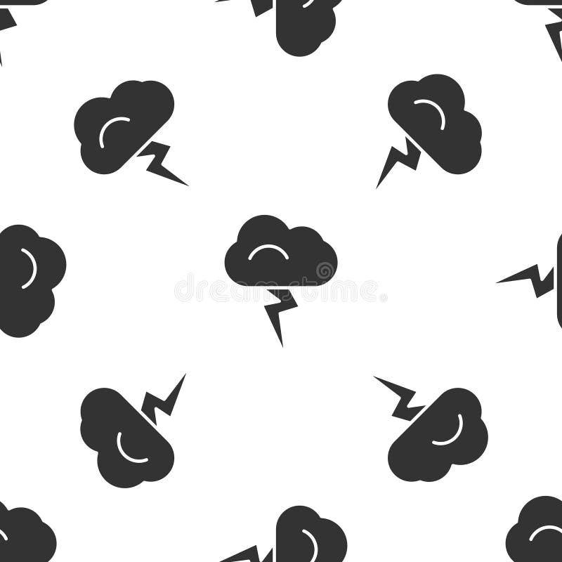 Grey Storm Icon Isolated Seamless Pattern on White Background. Cloud ...