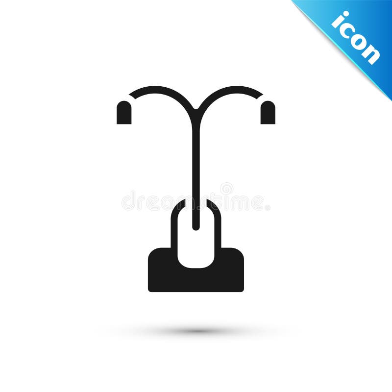 Grey Street Light System Icon Isolated on White Background. Vector ...