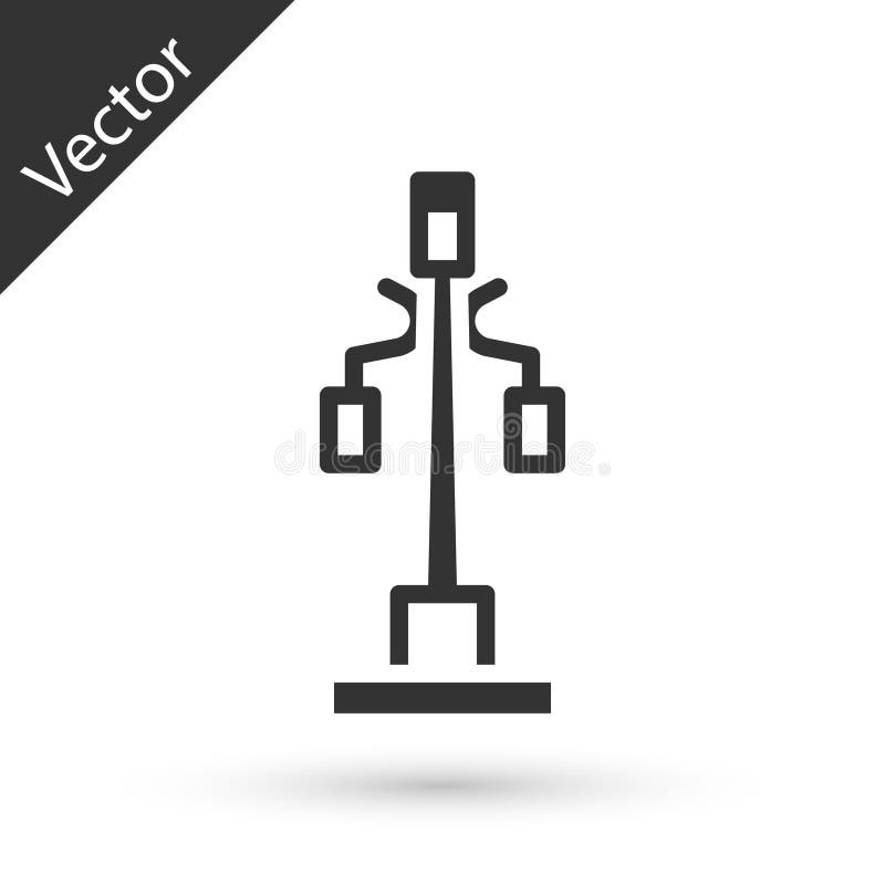 Grey Street Light System Icon Isolated on White Background. Vector ...