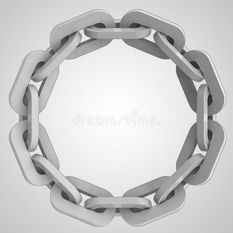 Grey Strong Chain Circle in Top View Stock Illustration - Illustration ...