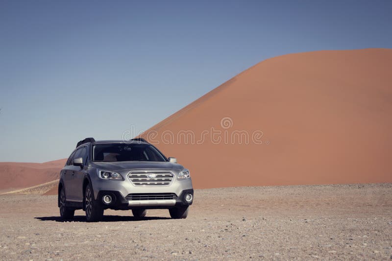 Subaru in the Sand of the Namib Desert Against the Bright Sky Editorial ...