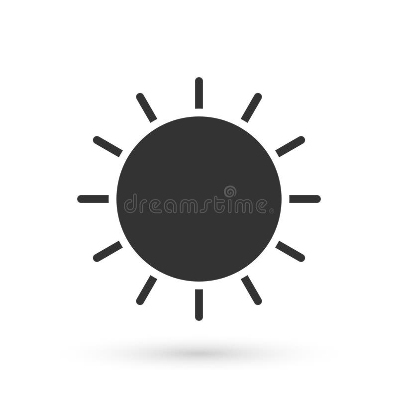 Grey Sun Icon Isolated on White Background. Vector Stock Vector ...