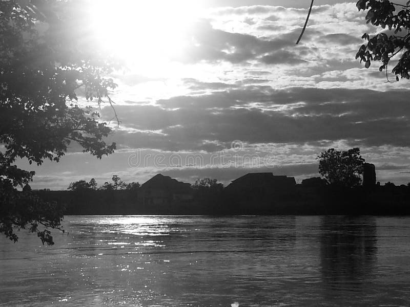 Grey sunset water stock image. Image of white, grey, black - 97128969