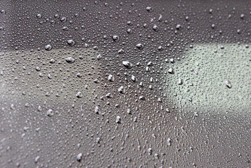 Grey Surface with Drops of Rain Water Stock Photo - Image of ...