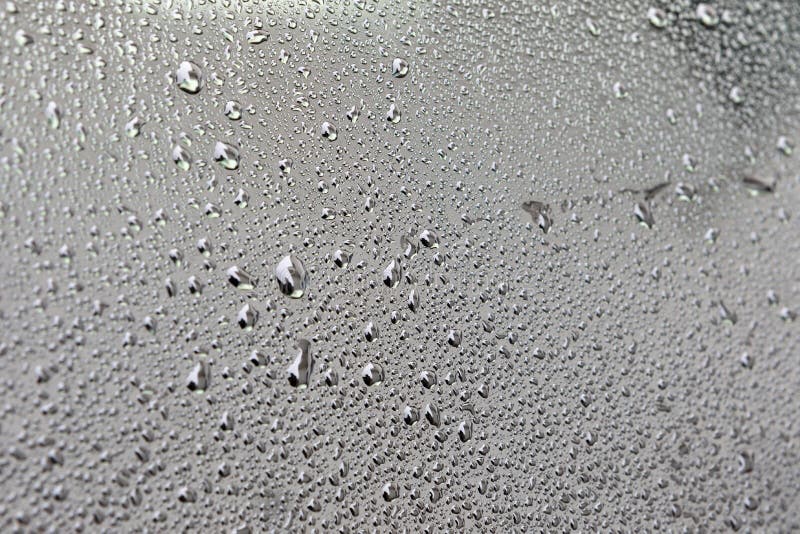 Grey Surface with Drops of Rain Water Stock Image - Image of droplet ...