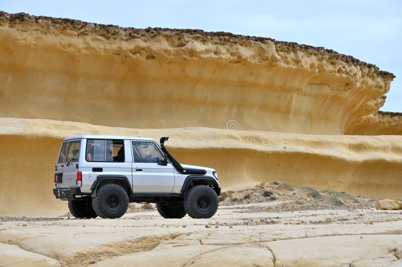 Grey SUV 4x4 Parked on the Seafront Stock Photo - Image of outdoor ...